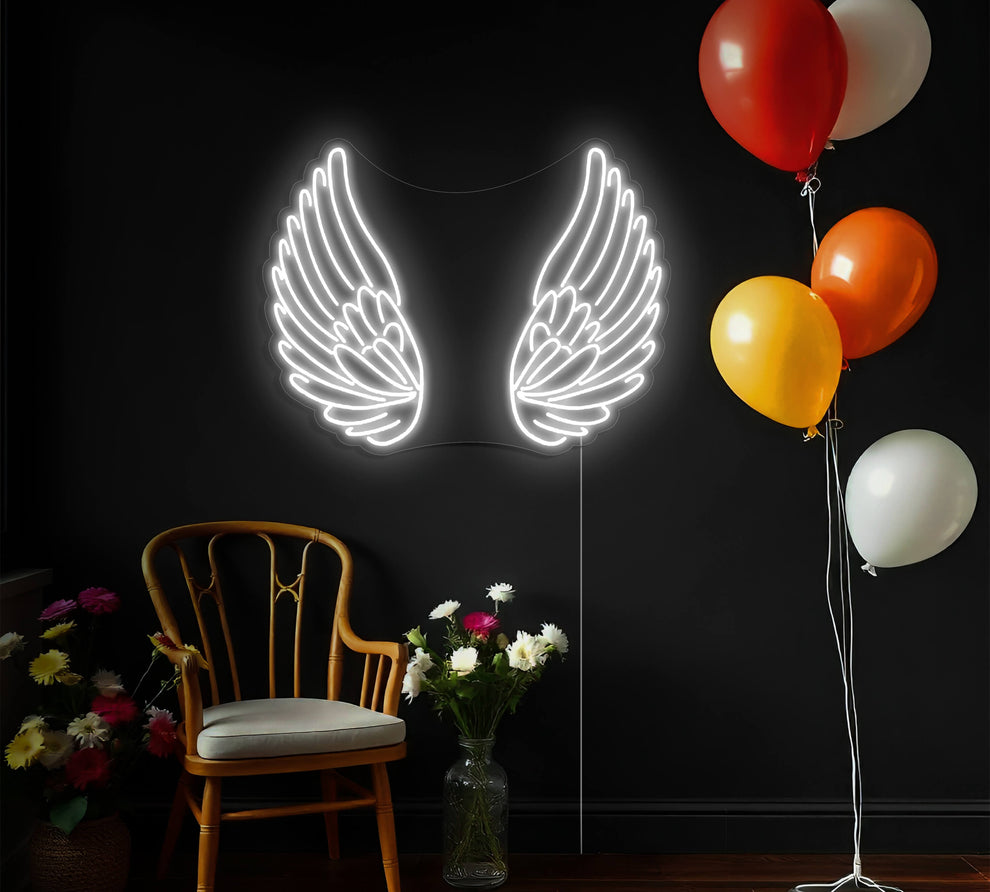 Luminous Angel Wings LED Neon Sign – Friday Neons