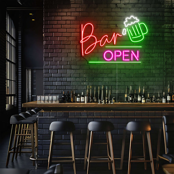 Bar Open LED Neon Sign – Friday Neons